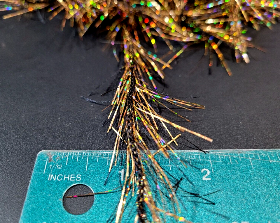 CRYSTAL ICE HACKLE - HOLO GOLD - 3 Yds. - Feather Replace - Fly Tying ...