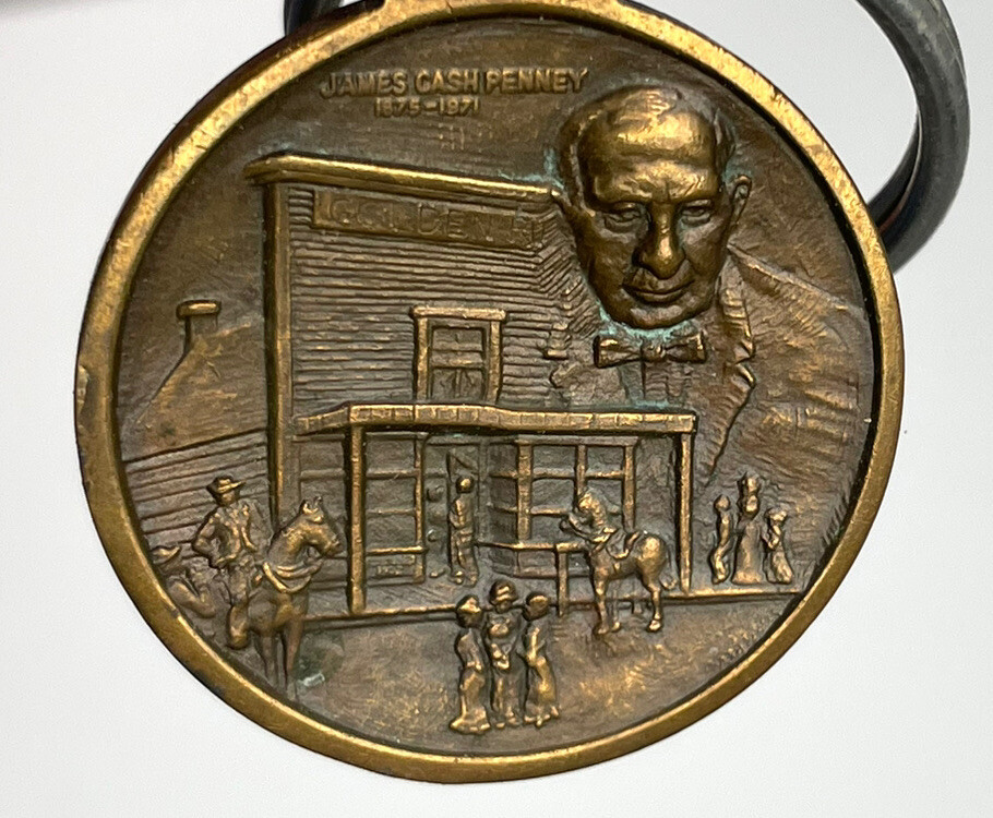 Vintage JC Penney Golden Rule Award Keychain Medal James Cash Penney ...