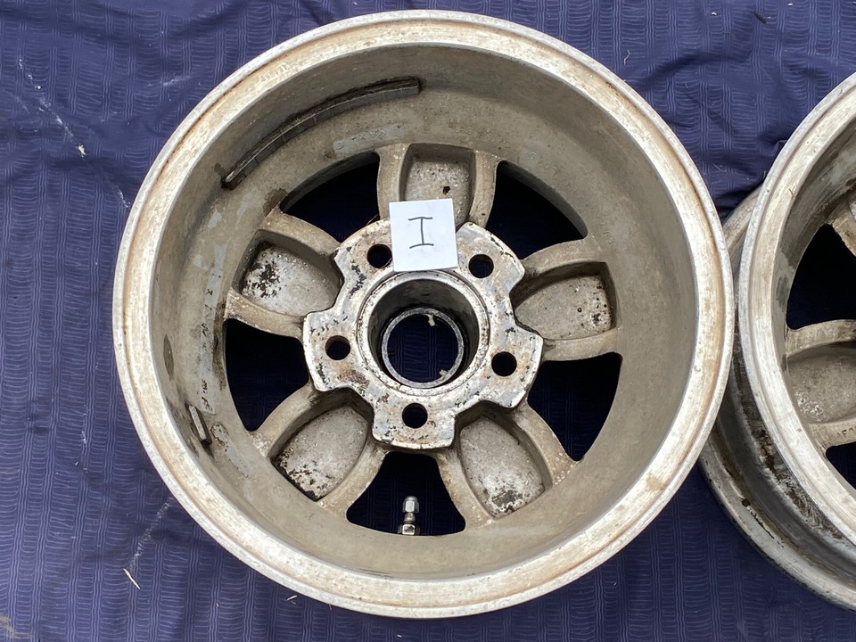 (2) 14" VINTAGE APPLIANCE DAISY MAG WHEELS 14x8 RIMS 5x4.75 CHEVY BUICK ...