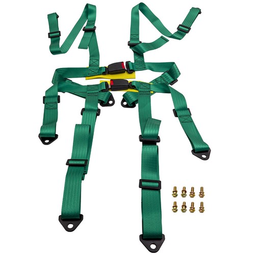 Pair Universal 4 Point Buckle Racing Seat Belt Safety Harness w/ Buckle ...