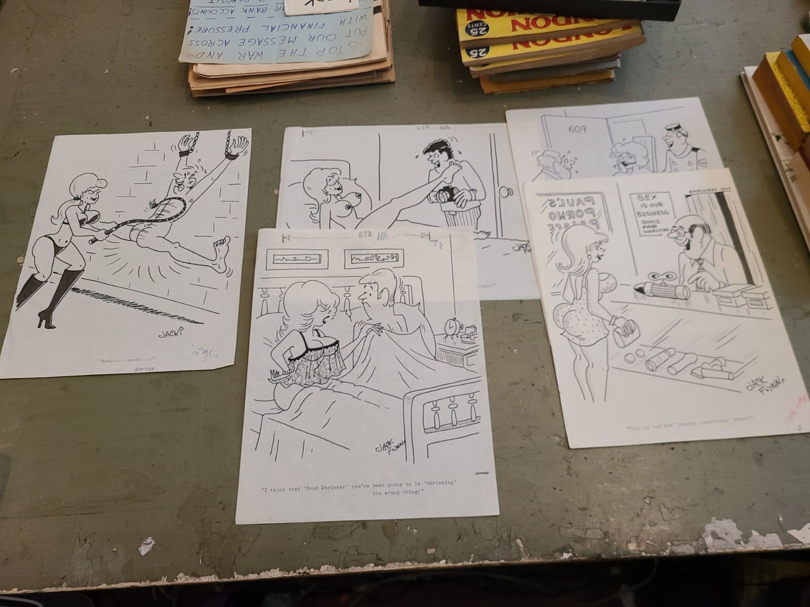 Lot of 19 Original Sexy Gag Panel Cartoons Artwork Fetish Times | eBay