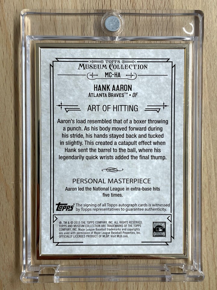 Hank Aaron #’d /15 AUTO - 2015 Topps Museum Collection Gold Framed ...