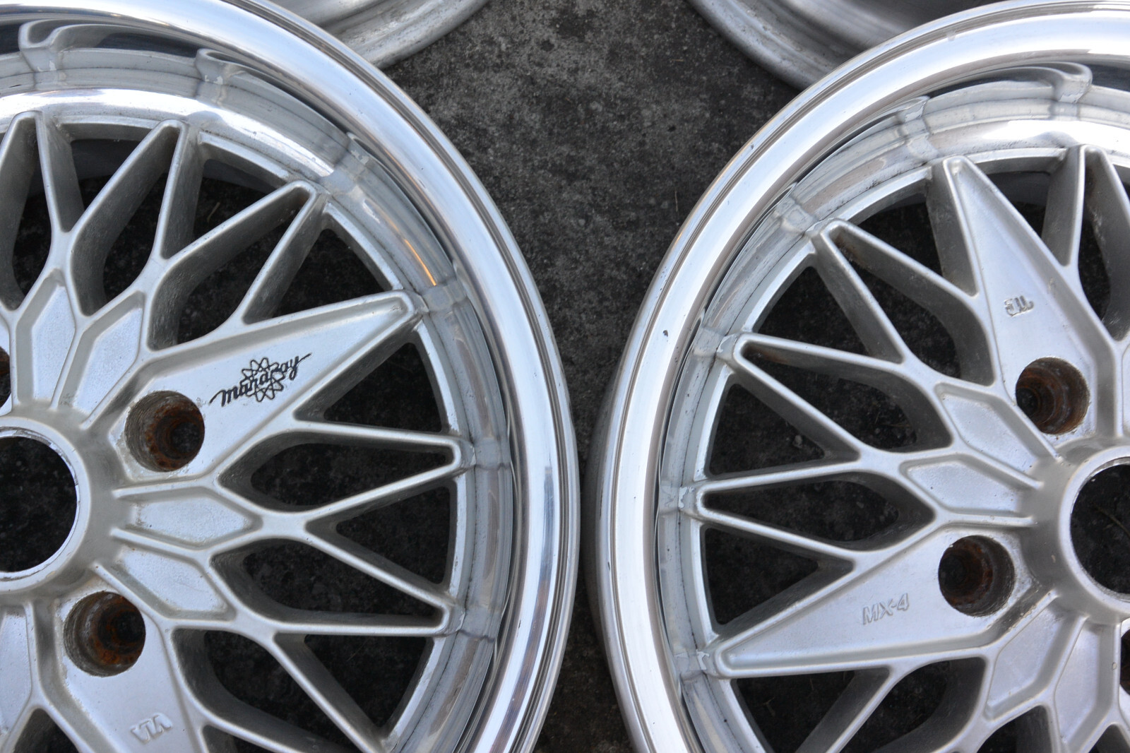JDM 15" Manaray MX4 mx-4 wheels for ae86 ta22 datsun ke70 510 kp61 ta23 ...