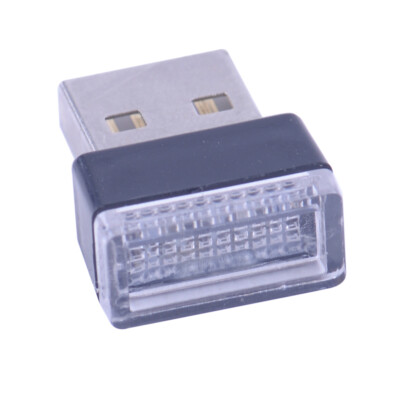 Mini USB Blue LED Wireless Car Interior Light Atmosphere Ambient Lamp ...