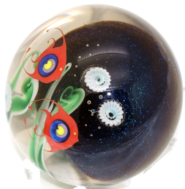 Vintage STEVEN LUNDBERG Angel Fish Jellyfish AQUARIUM Art Glass ...