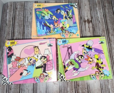 PowerPuff Girls 100 Piece Puzzle Preowned Lot Of 3, 1 Complete, 2 ...