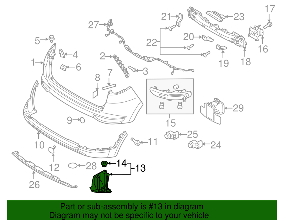 OEM NEW 2017-19 Kia Sportage Rear Cover-Rear Bumper Under Driver Side ...