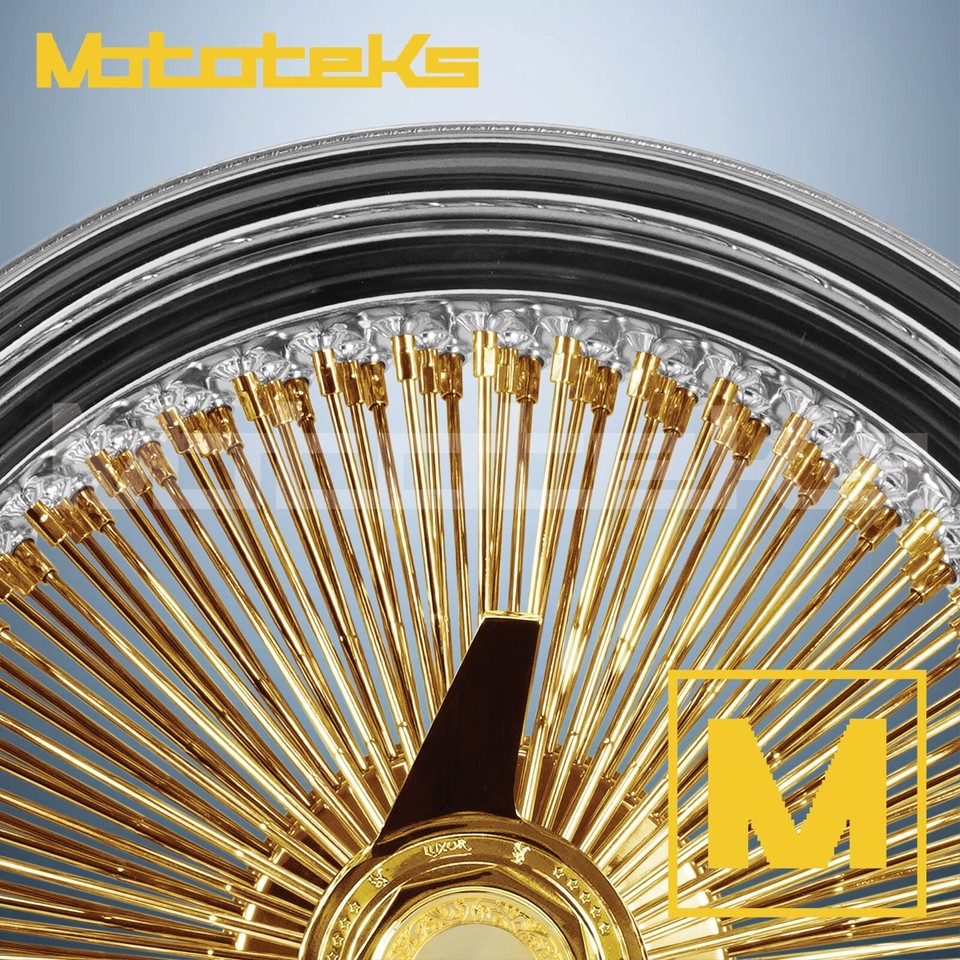 17X8 LUXOR WIRE WHEELS 100 STRAIGHT STD RIMS 24K CENTER GOLD WHEEL SET ...