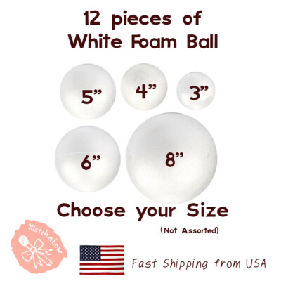 12 pcs Foam Ball Round White Polystyrene Modelling Sphere Foam Craft | eBay