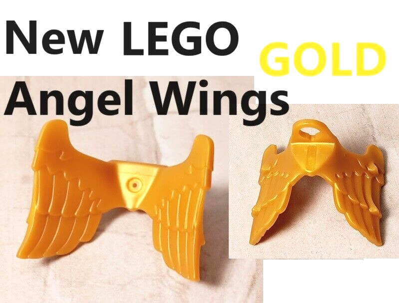 New LEGO Wings GOLD Angel Heavenly Feathers Textured Neck Bracket ...