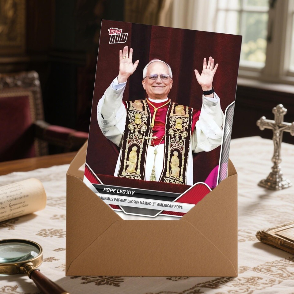 PRESALE Topps Now Pope Leo XIV 1st American Pope BASE Card | eBay