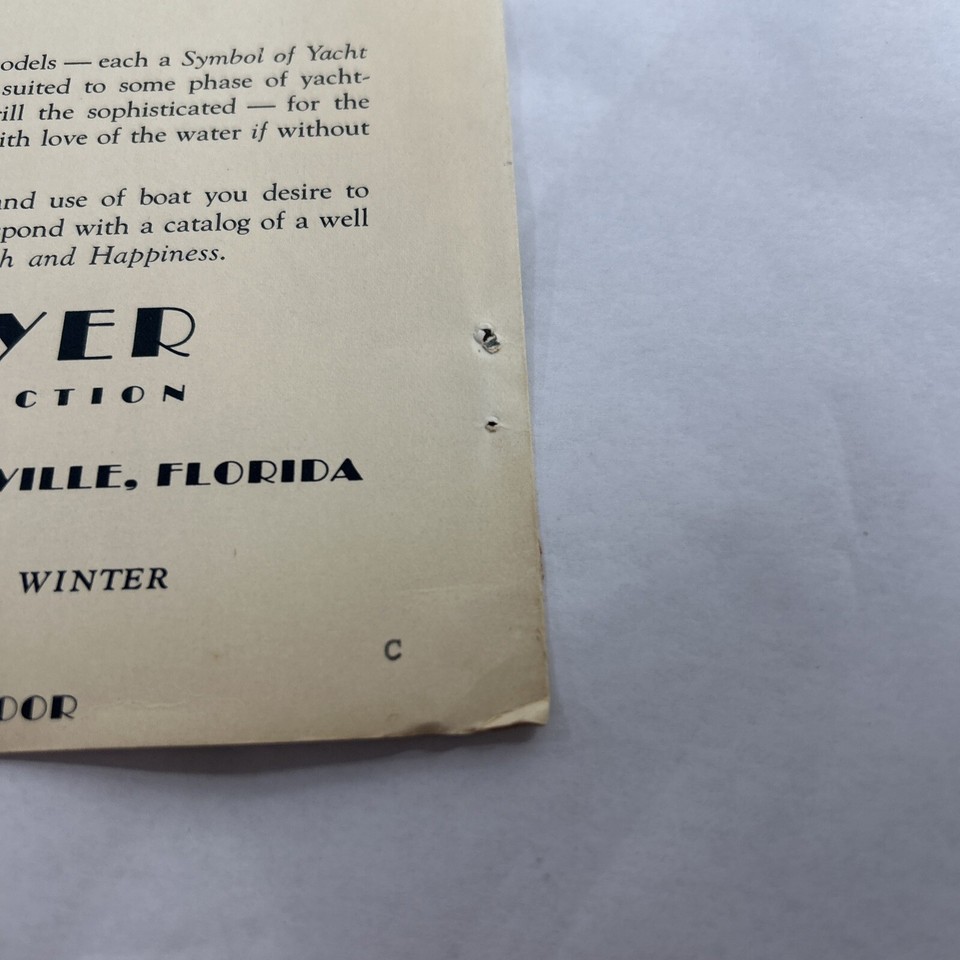 1937 HUCKINS FAIRFORM FLYER - Vintage Boating Catalog Brochure | eBay
