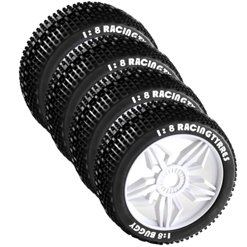 4Pcs 1/8 17mm Hex Hub Wheel Rim Tire For HSP KYOSHO Off-Road RC Car ...