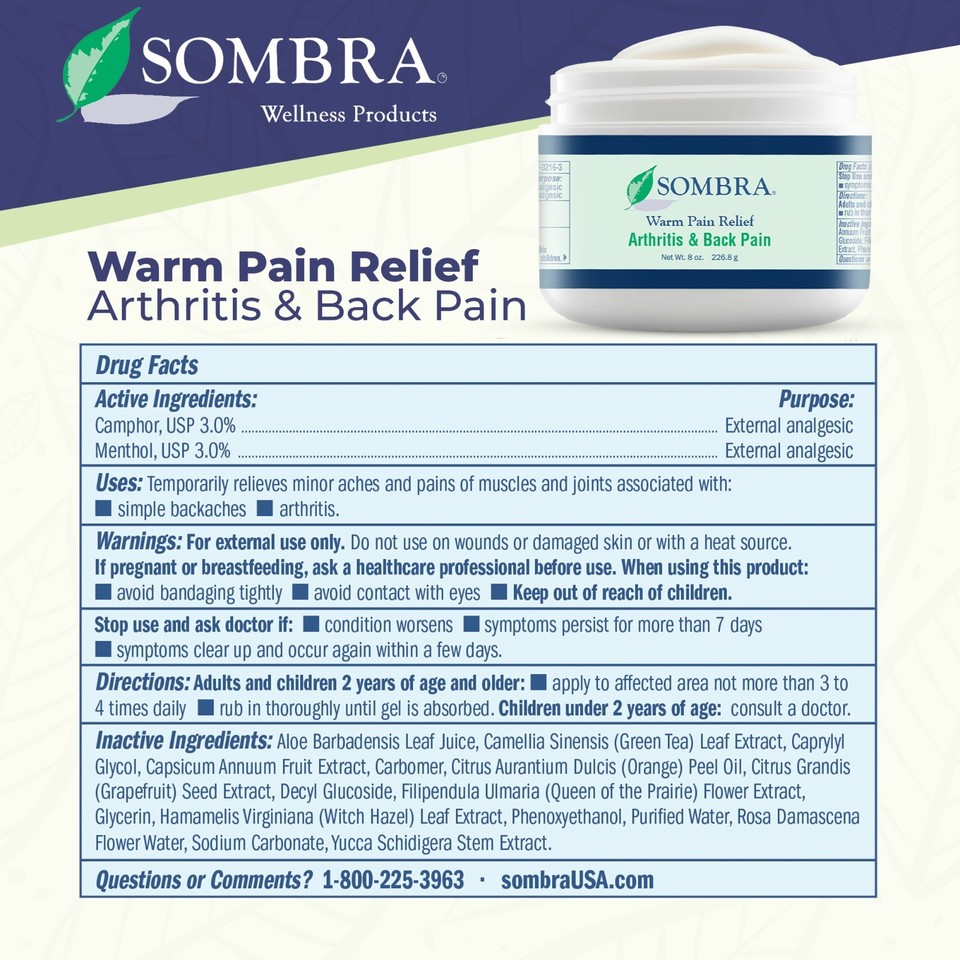 Sombra Pain Relief Gel – Warm Therapy for Arthritis, Back & Muscle Pain ...