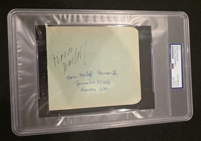 Boris Karloff Signed Cut Autograph Frankenstein/Grinch Green 1943 PSA ...