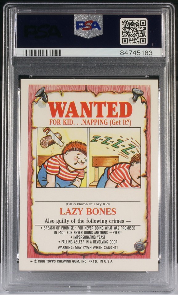 1986 Garbage Pail Kids Series 4 Shorned SEAN #161a PSA 10 GEM MINT | eBay