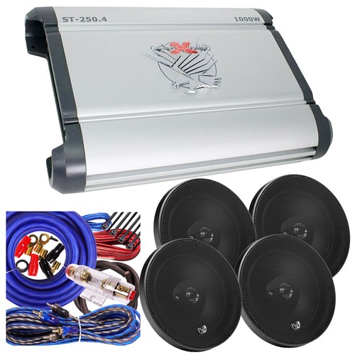 4x Infinity Alpha 6530 6.5" 580W Speakers + SoundXtreme ST-250.4 1000W ...