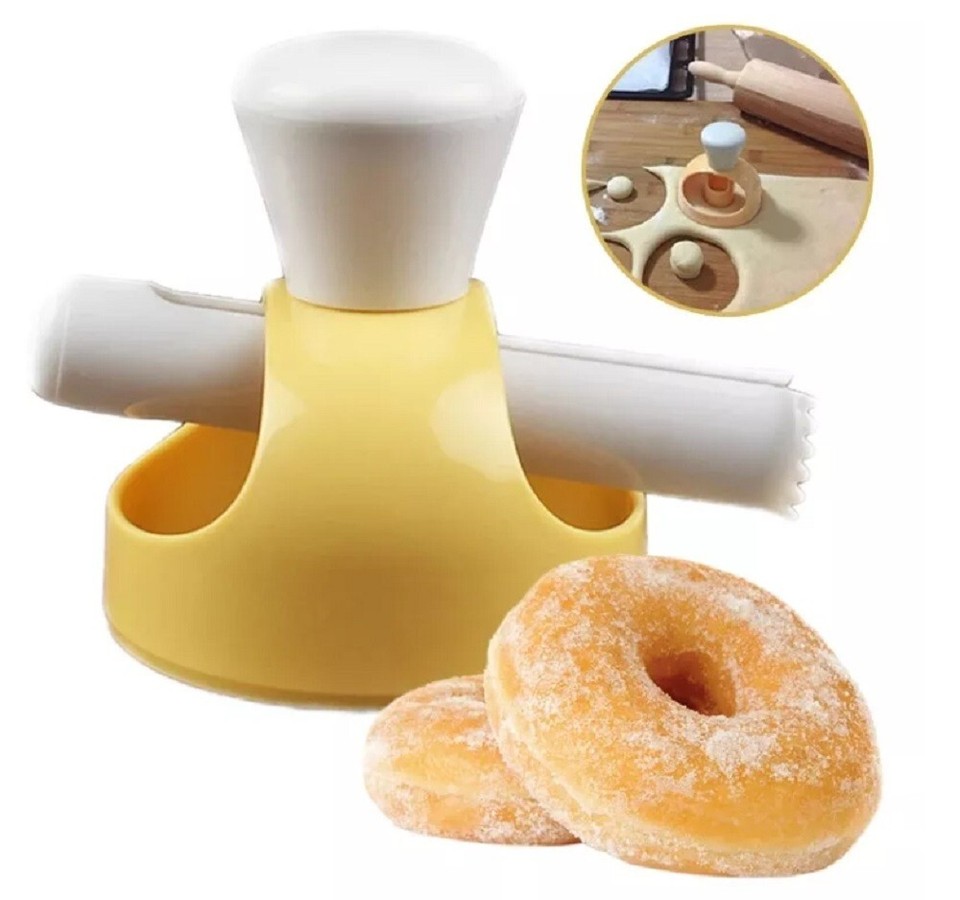 Donut Cake Mold with Dipping Plier Doughnut Cutter Biscuit Stamp DIY ...