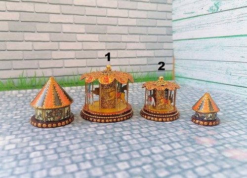 Doll Puppet Carousel Circus Park Fair Dollhouse Miniature Scale 1:12 ...