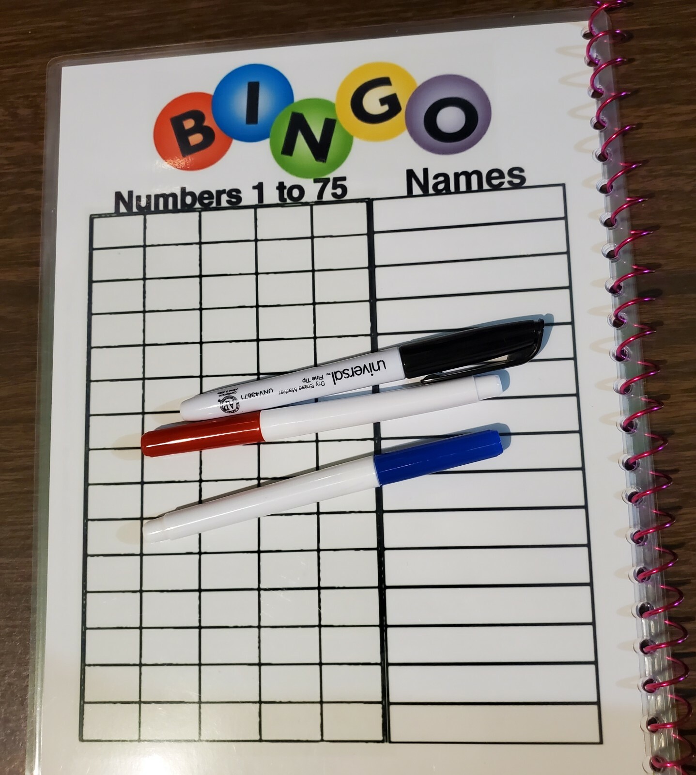 LOTERIA Game Raffle Sheets Laminated Notebook Numbers Name BINGO RIFAS ...