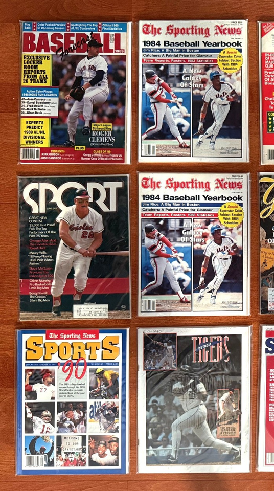 LOT of 15 - vintage 1970s to 1990s MLB BASEBALL SPORT MAGAZINES ...