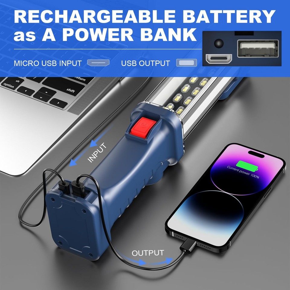 LED Work Light Rechargeable, Portable Mechanic Trouble Light with1200 ...