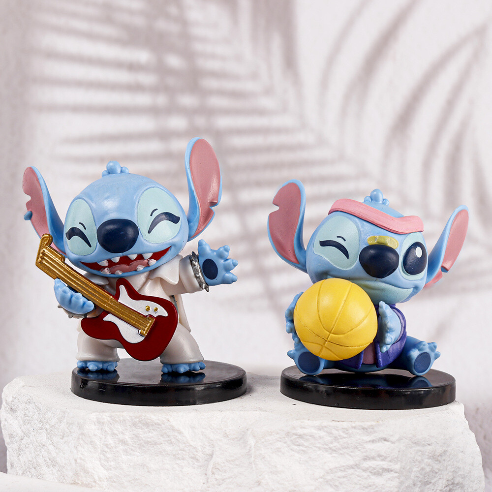 Fun Pvc Stitch Figures Music Party Style 6-piece Collection For Anime ...