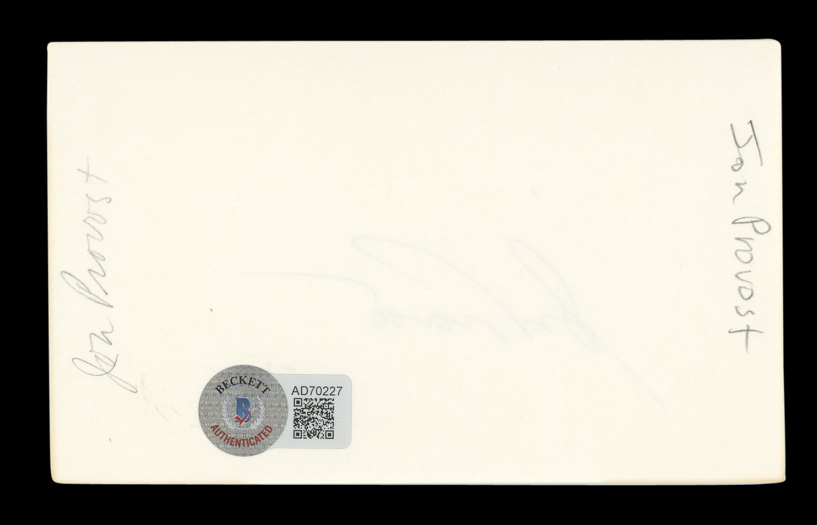 Jon Provost Lassie Authentic Signed 3x5 Index Card Autographed BAS # ...