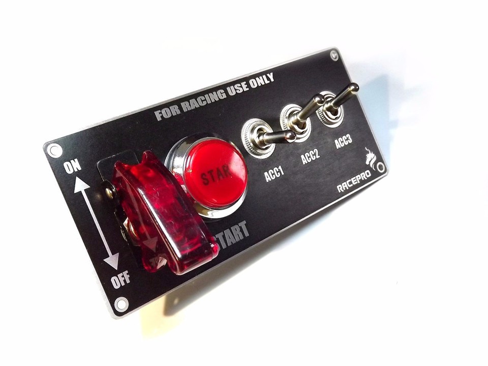 Ignition Switch Panel Push Button Engine Start 3x Toggle for Racing Car ...