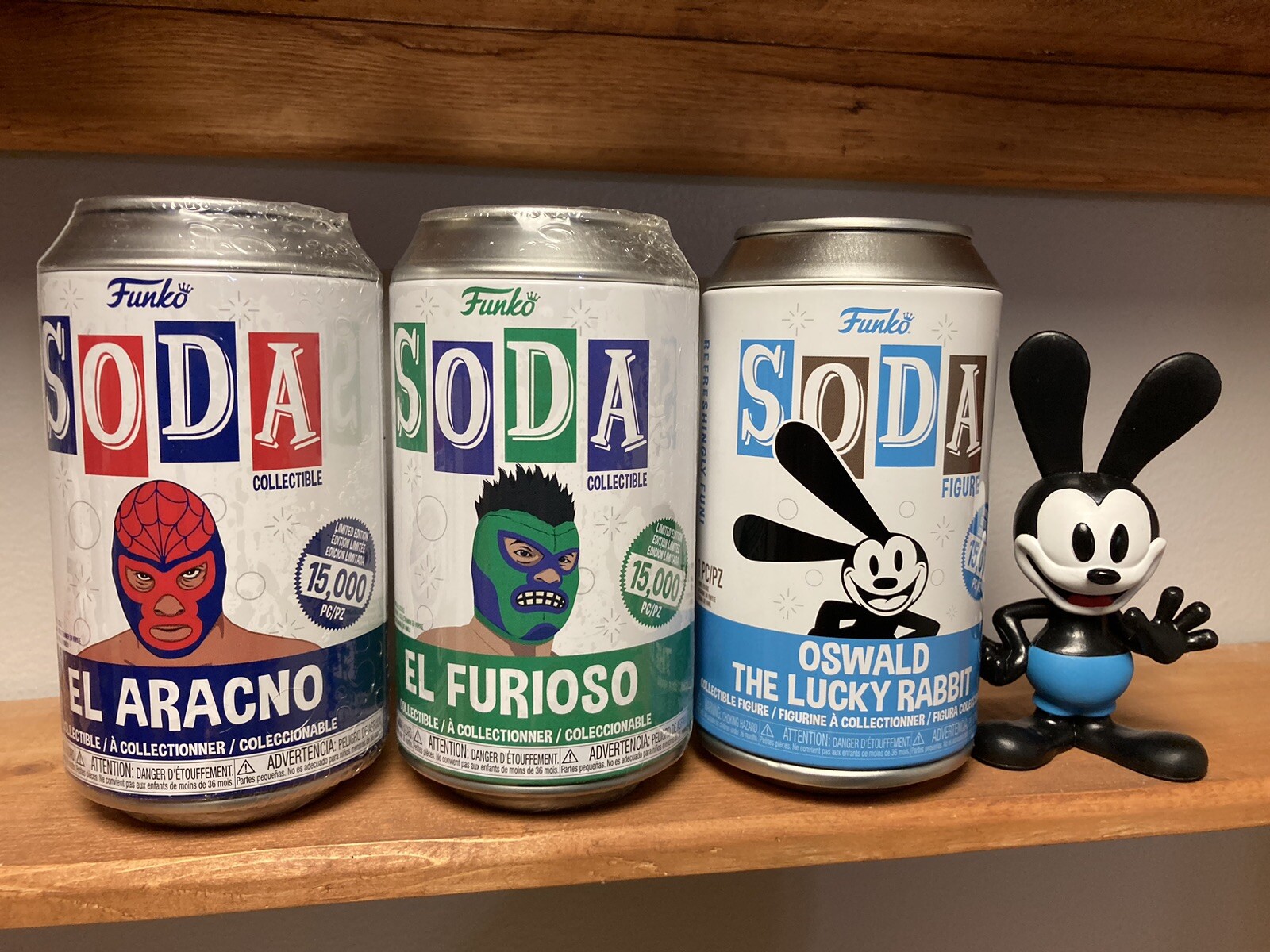 Lot Of 3 Funko Soda Can Figures. 2X Luchadore SEALED & Common Oswald ...