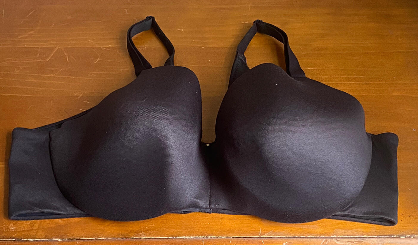 Cacique Sz 44D Stretch Black Full Coverage Bra - Gem