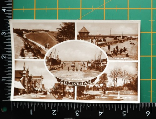 OLD POSTCARD GILLINGHAM BEACH THE HARBOUR HIGH STREET PARK | eBay