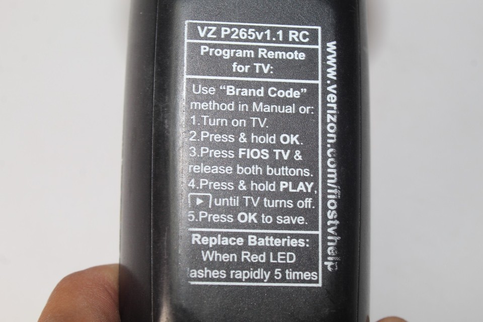 Verizon VZ P265v1.1 RC RC2655001/01B Remote Control | eBay