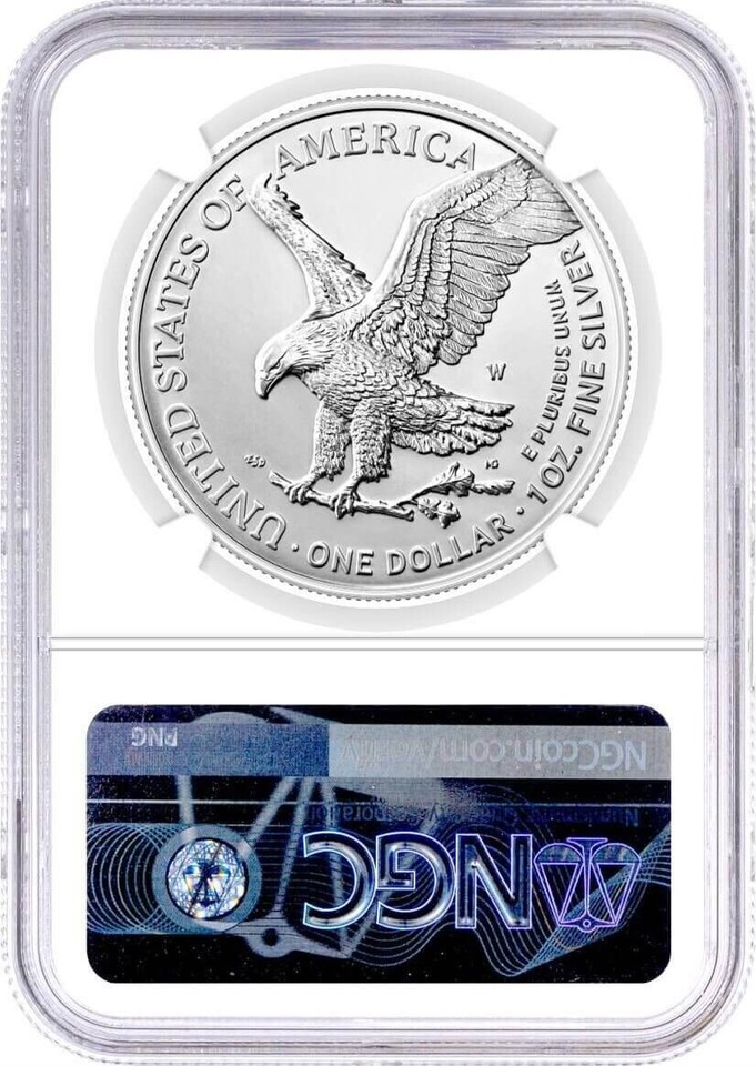 2023 W $1 Burnished Silver Eagle NGC MS70 Early Releases Gaudioso ...