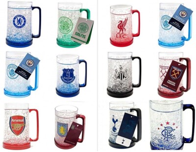 OFFICIAL FOOTBALL CLUB - FREEZER MUG Plastic Pint Beer Tankard Drinks ...