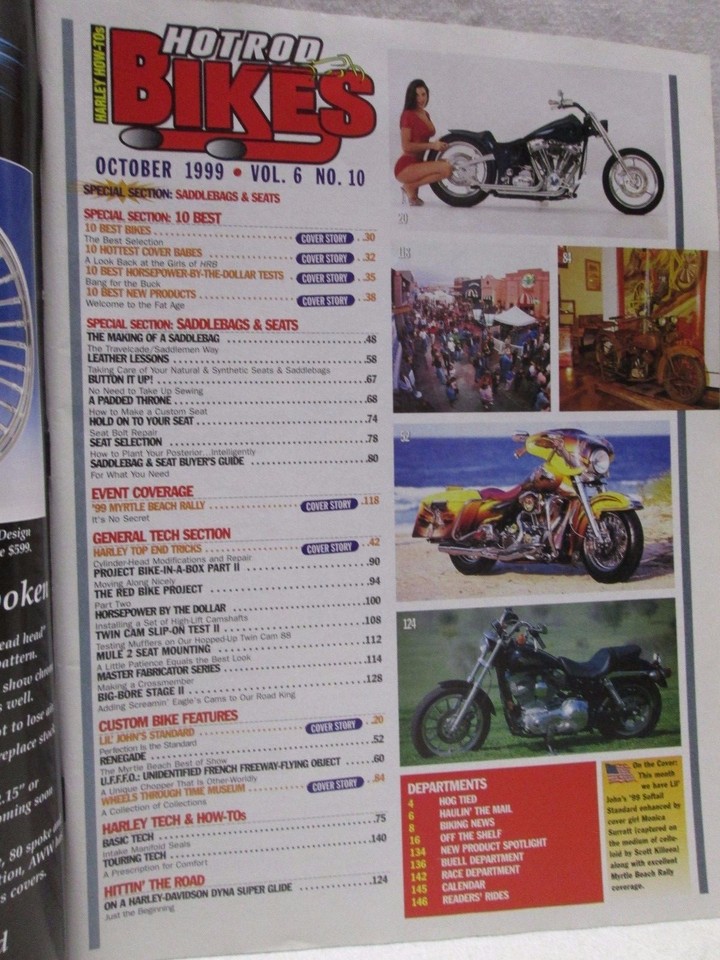 Hot Rod Bikes The Ultimate Harley Magazine October 1999 Custom Bikes ...