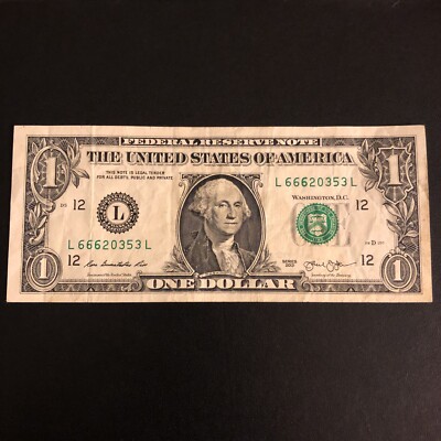 $1 fancy serial number triple 6 sign of the devil with third 6 over ...