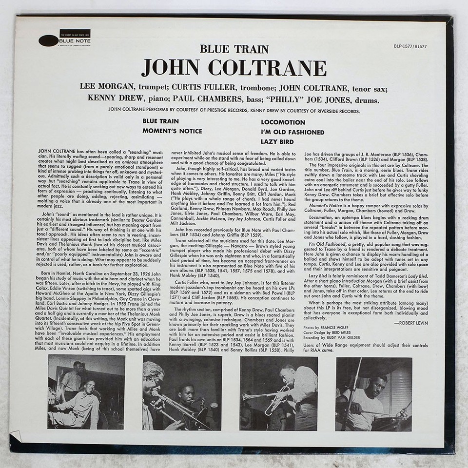 JOHN COLTRANE BLUE TRAIN BLUE NOTE BST81577 US VINYL LP | eBay