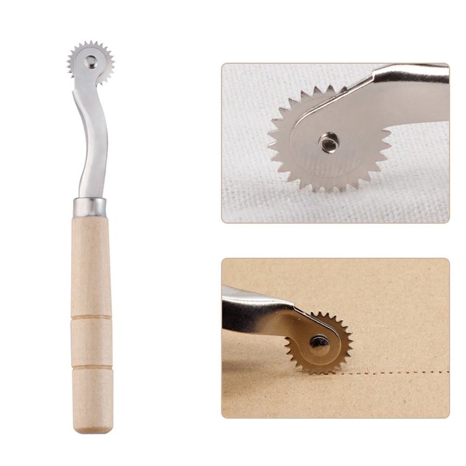 Wooden Handle Steel Toothed Cloth Wheel Pressure Cloth Round Delimit ...