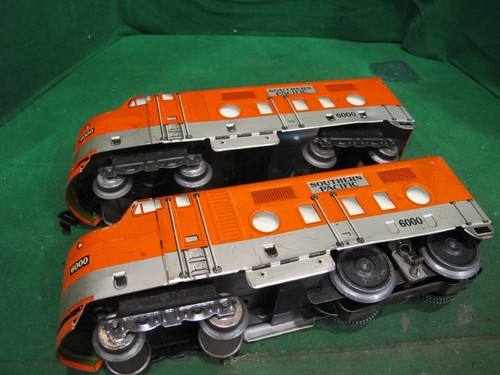 Pair Of MARX LINES Southern Pacific 6000 Tin Litho Train Engines Pre ...