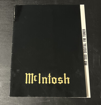 Vintage Original McIntosh MR500 FM Stereo Tuner Manual,NEW | eBay