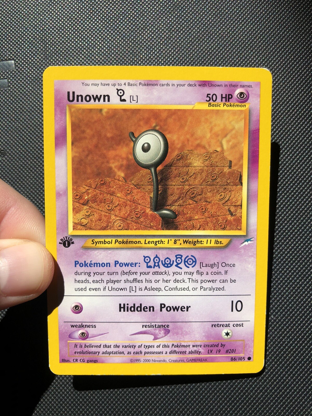 Unown [L] 86/105 Common 1st Edition Neo Destiny 2002 WotC Vintage ...