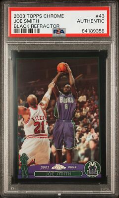 2003 TOPPS CHROME BLACK REFRACTOR #43 JOE SMITH 271/500 PSA AUTHENTIC ...