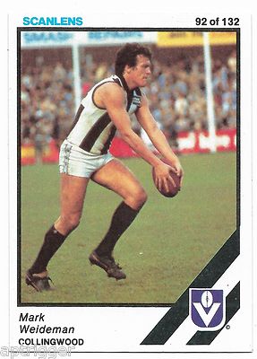 1984 Scanlens (92) Mark WEIDEMAN Collingwood Near Mint # | eBay Australia