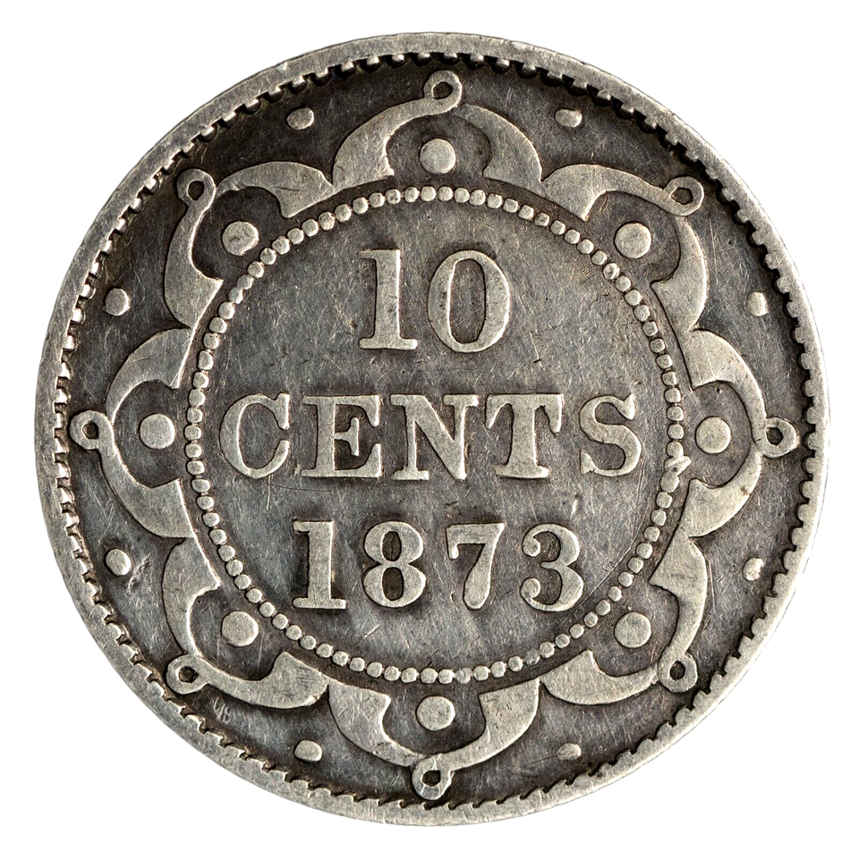 Canada. Newfoundland 1873 Silver 10 Cents, 2.29 gr., 18 mm, VG-F KM-3 ...
