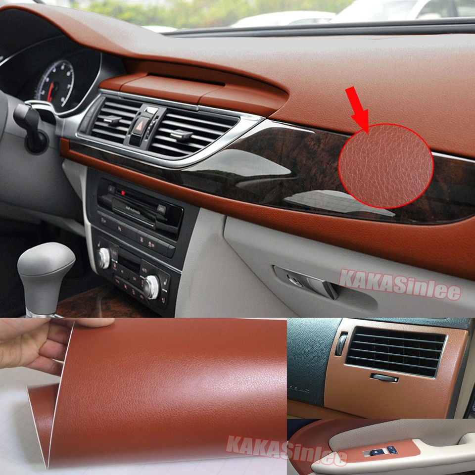 Air Release Leather 3D Grain Textured Car Vinyl Wrap Strips Sticker ...
