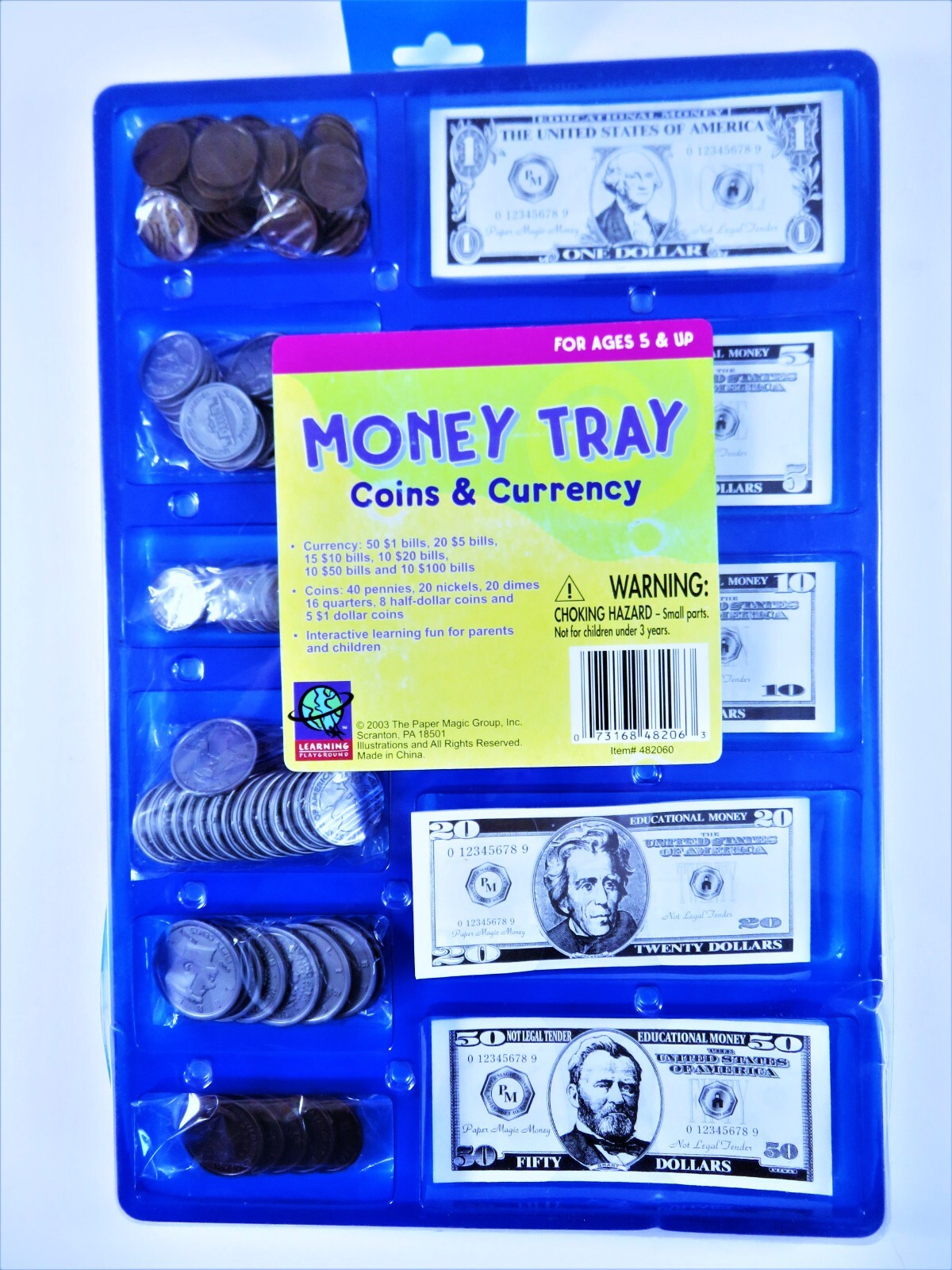 Learning Playground Toy Money Tray Coins Currency Set Interactive ...