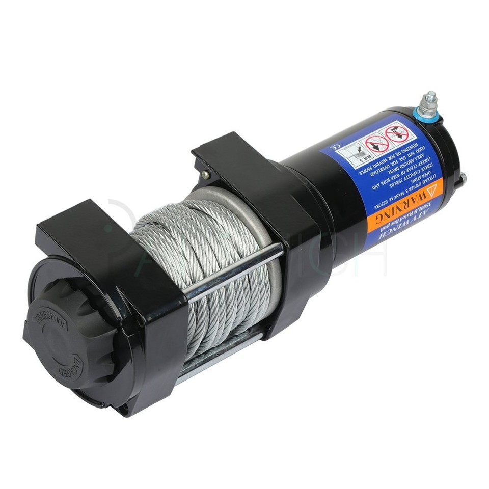 1x Electric Recovery Winch 3500LB 10m Steel Cable Rope Truck Trailer ...