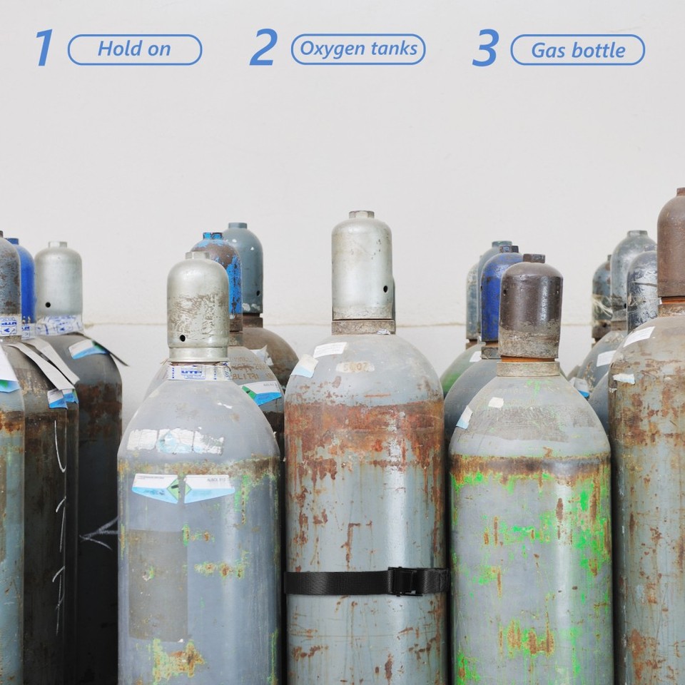 Propane Tank Holder Expansion Bracket Chains for Gas Cylinder Canister ...