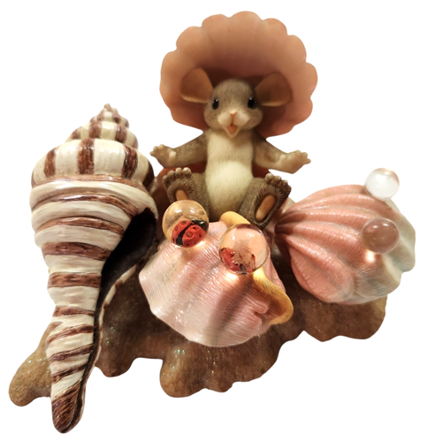 Vintage Charming Tails Happy As a Clam Mouse Figurine Fitz & Floyd Read ...